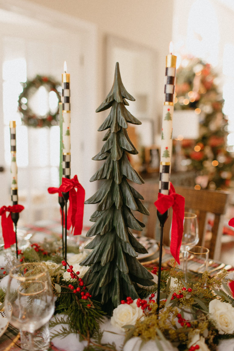 Plaid Scottish Bouquet Christmas Tablescape | KBStyled